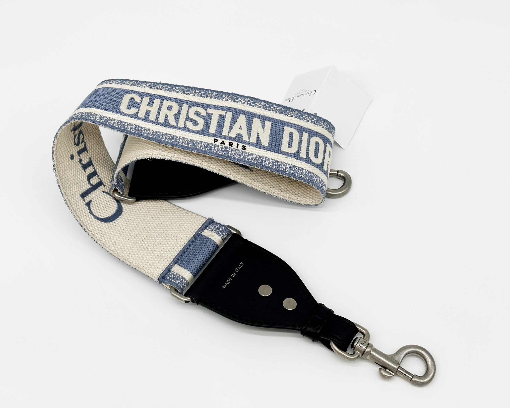 Christian Dior Shoulder Strap Winter 2020 Denim Blue CD Embroidery